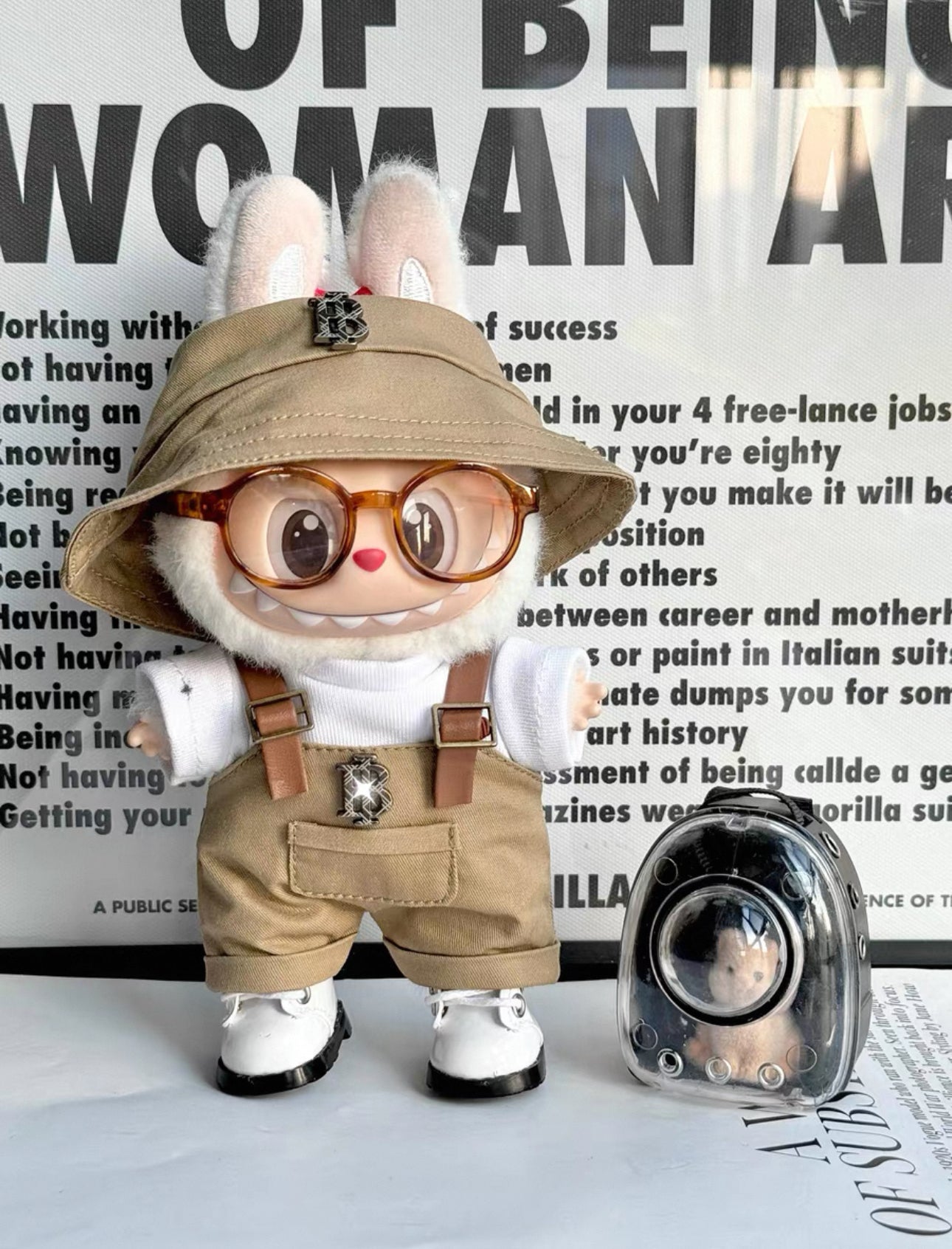 Labubu with a cat(Handmade Desin) – Pixiehouses